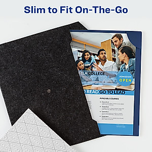 Avery Corner Lock Binder Pocket for 3 Ring Binders, Navy Blue with Clear Front, for 8.5" x 11" Documents, Acid-Free and Archival-Safe, 1 Binder Folder (47838)