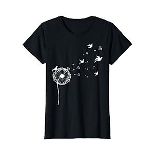 Dandelion Birds Flower Doves Summer Motif Girl T-Shirt