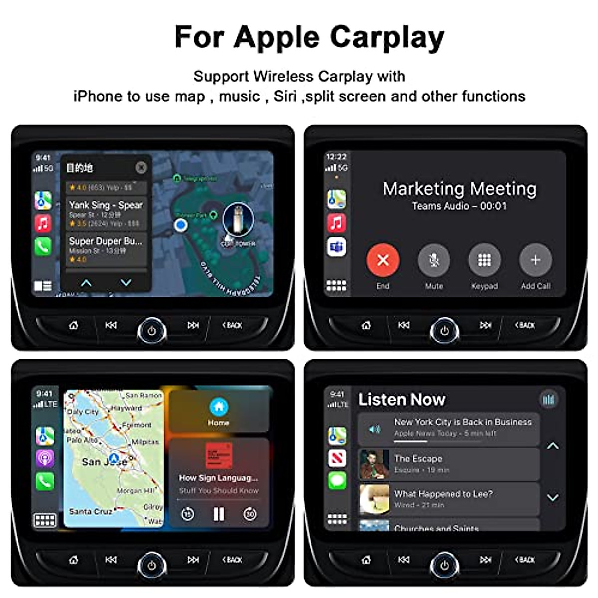 Wireless CarPlay Adapter for iPhone, Wireless CarPlay Dongle Convert Factory Wired CarPlay to Wireless CarPlay, Compatible for Audi/Porsche/Benz/Ford, 5Ghz WiFi Auto-Connect, Support iOS 13+ (Black)