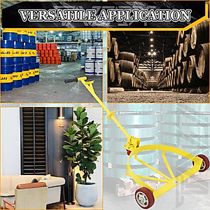 Tandagy 55 Gallon Drum Dolly 1200lbs Capacity Oil Drum Cart with Pivoting T Handle Low Profile Oil Barrel Drum Roller Cart Heavy Duty Oil Drum Caddy with Rotating Wheels for Workshop Factory Warehouse