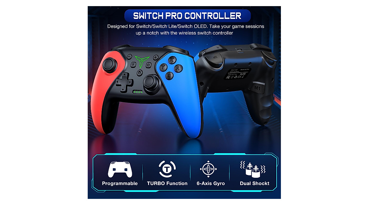 ELISWEEN Wireless Switch Controller for Switch Controller/Lite/OLED, Switch Controller Joysticks ...