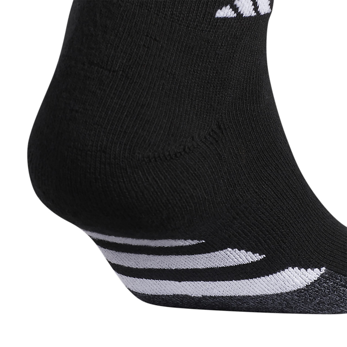 adidas Men's Cushioned Low Cut Socks (3-Pair), Black/White/Onix Grey, Large