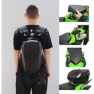 Motorcycle Seat/ Tail Bag - Dual Use Backpack Waterproof Motorbike Helmet Storage Bags For Luggage Motorcycle Dirt Bike Accessories
