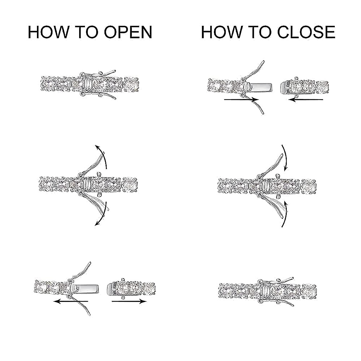 Graduated Cubic Zirconia Tennis Bracelet for Women Men 18K White Gold Plated Graduated CZ Bracelet Size 7.5 inches