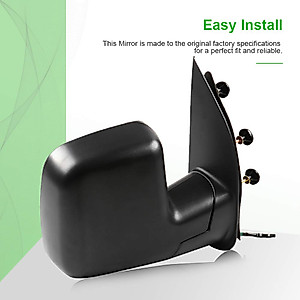 SCITOO Passenger Side Mirror Side View Mirror Compatible with 2003-2013 For Ford E-150/E-250 2004-2013 For Ford E-350 Super Duty 2004-2013 For Ford E-450 Super Duty FO1321254