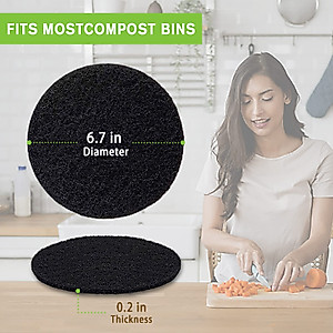 Charcoal Filters for Compost Bucket, 6 Pack Compost Filters for Kitchen Compost Bin Pail Replacement Filter Countertop Home Bucket Refill Sets, Round