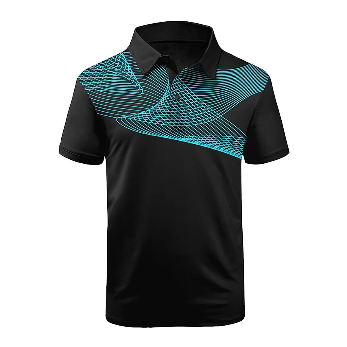 ZITY Golf Polo Shirts for Men Short Sleeve Athletic Tennis T-Shirt Black Blue XL