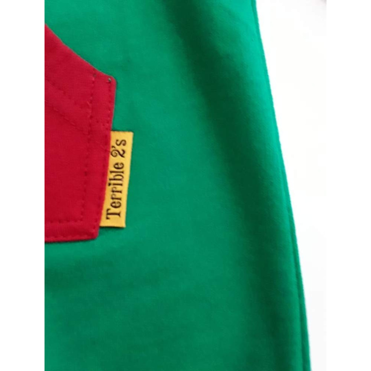 Terrible 2's Strip-Proof Toddler Romper with a Back Zipper in Green/Red (5T)