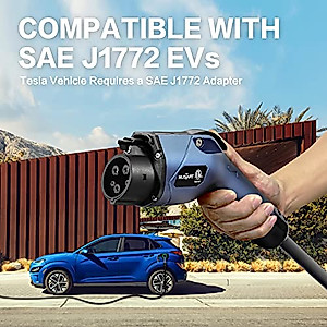 MUSTART Level 2 Portable EV Charger (240 Volt, 25ft Cable, 25 Amp), Electric Vehicle Charger Plug-in EV Charging Station with NEMA 10-30P