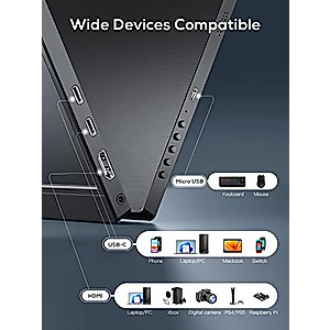 MAGICRAVEN Portable Monitor, 16" 1920x1200P FHD IPS Laptop Monitor, Dual USB C HDMI Computer Monitor Gaming Display with Speakers, Second Screen Travel Monitor for PC Phone PS5/4 Xbox Switch