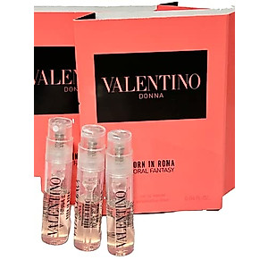Valentino Born in Roma Coral Fantasy EDP 0.04 fl. oz. Sample Vial Lot of 3 Glass Partially filled Spray Mini Perfume Vial Eau De Parfum
