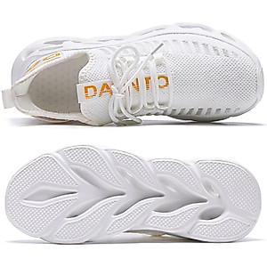 Dannto Men Women Running Shoes Breathable Walking Sneakers Lightweight Athletic Tennis Casual Sport Gym Fashion Blade,Brown,44,Men Size 11 /Women Size 12