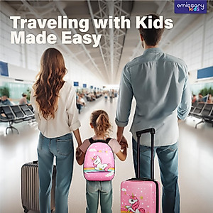 emissary Kids Luggage With Wheels For Girls, Unicorn Kids Luggage Set, Childrens Luggage For Girls With Wheels, Kids Suitcases With Wheels For Girls, Toddler Suitcase For Girls, Travel Luggage For Kid