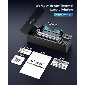 Bluetooth Thermal Label Printer, Munbyn 4x6 Shipping Label Printer for Shipping Packages, Compatible with iOS, Android, PC, Mac, Chrome OS, Etsy, Ebay, Shopify, Amazon, USPS and More