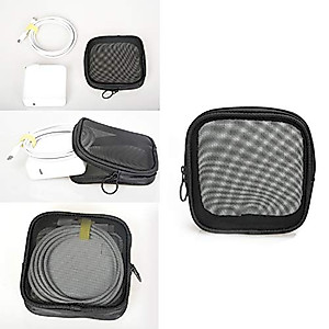 Patu Mesh Travel Toiletry Bag, Transparent Standing Pouch, Portable Shaving Washing Kits Organizer, Personal Care Trip Case, Pack of 2 (Size S), Black