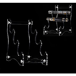 WANLIAN Lightsaber stand sword stand sword hook 3-layer acrylic desktop lightsaber display stand sword stand display stand sword stand holder (Transparent)