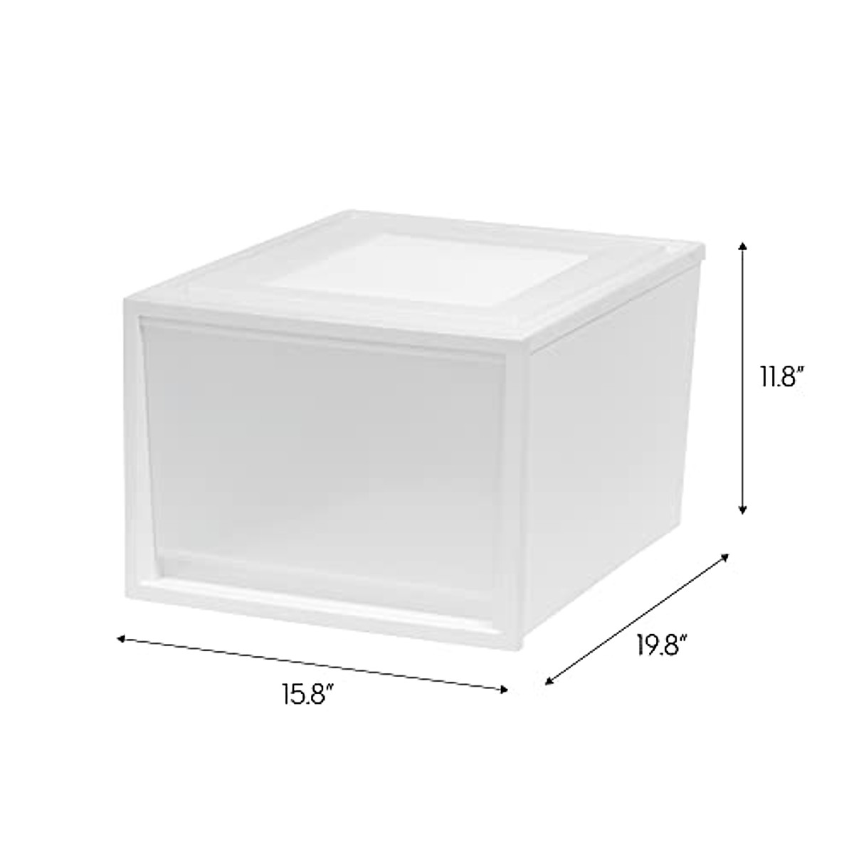 IRIS USA 42 Qt. Stackable Plastic Drawers for Clothes, Large, 4 Pack, Storage Dresser for Closet, Home, Office, Bedroom and Nursery, White