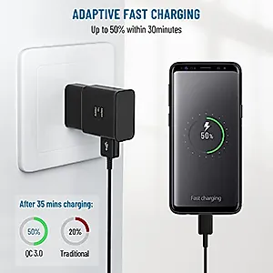 Phone Charger Android,Samsung Charger Type C Fast Charging Block with 10Ft USB Type C Cable for Samsung Galaxy S10/S9/S8/S22/S22 Ultra/S22+/S21/S21Ultra/S21+/S20/S20+/S20 Ultra/Note 8 9 10 20/S20 FE