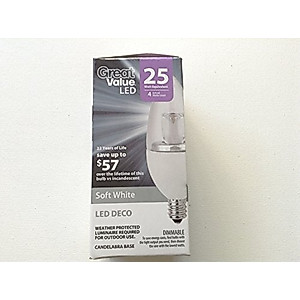 Great Value LED Deco Light Bulb, Soft White