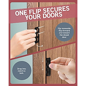 Jack N’ Drill Flip Action Door Lock (6 Pack)- Reversible Privacy Door Locks with Anti Lockout Screw for Child Proofing and Home Defense, Easy to Install and Durable Lock for Interior Swing-in Doors