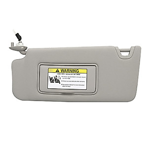 Nakuuly Left Driver Side Sun Visor Gray Compatible with Honda Accord 2008-2017 Sunvisor with Mirror with Vanity Light Replaces # 83280-TA5-A51ZA