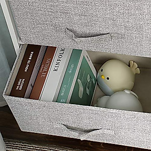 4-Drawer Storage Organizer Unit Dresser Storage Tower with Metal Frame for Clothing, Sweaters, Jeans, Blankets - White