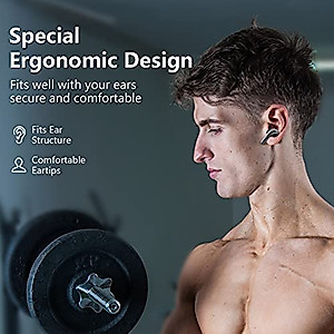 SANKTON True Wireless Earbuds, TWS Bluetooth Headphones Stereo Sound Earphones, 55H Playtime Wireless Charging Case, Sweat Proof Dual Bluetooth 5.1 Headset for Sports