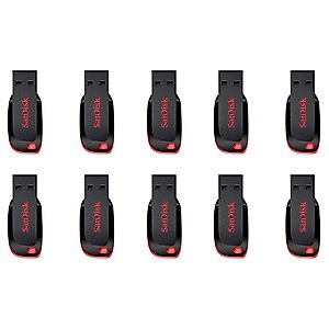 SanDisk 8GB Cruzer Blade USB 2.0 Flash Memory Drive SDCZ50-008G (10 Pack)
