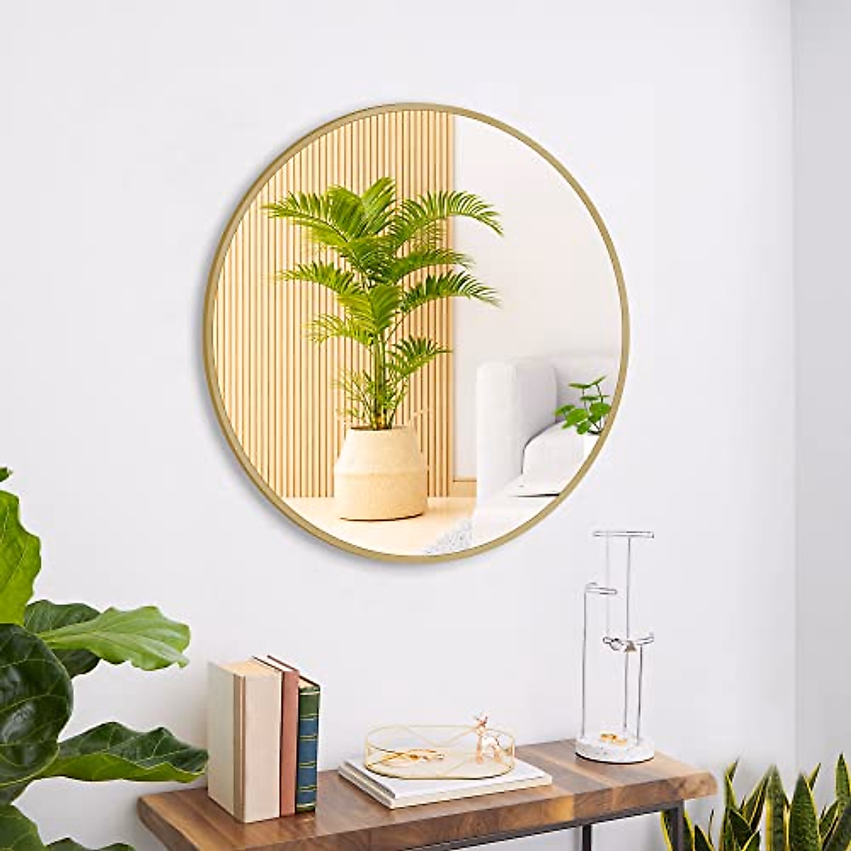 URnicehome Round Mirror 36 Inch Gold Circle Wall Mirror Metal Framed Mirror for Bedroom Bathroom Living Room Entryways Washrooms and More