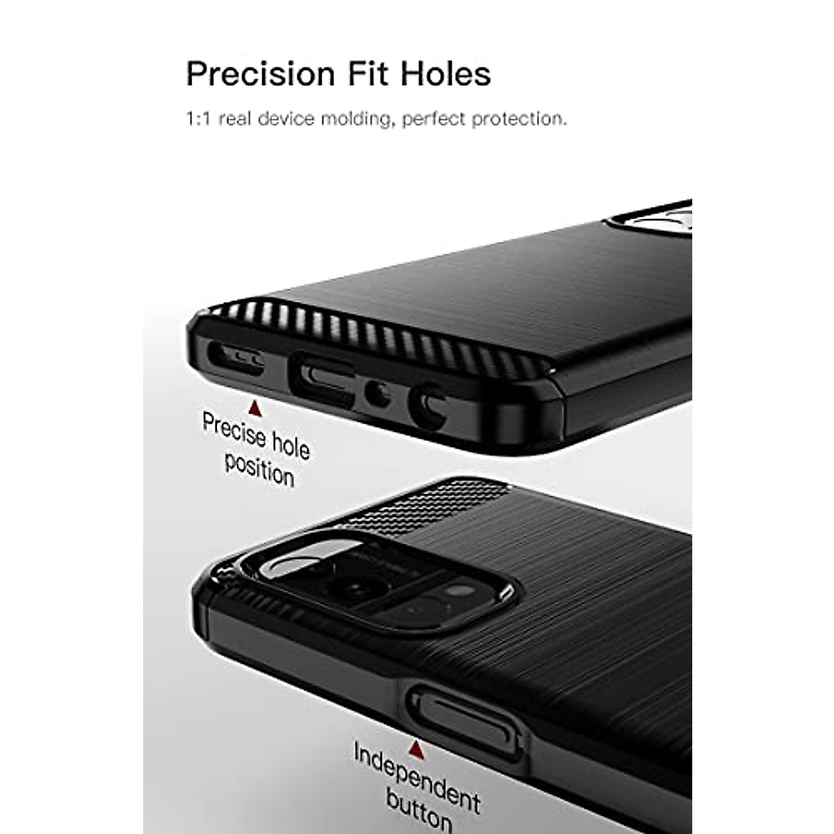 M MAIKEZI OnePlus Nord N200 5G case,OnePlus Nord N200 case,with HD Screen Protector, Soft TPU Slim Fashion Non-Slip Protective Phone Case Cover for OnePlus Nord N200 5G (Black Brushed TPU)