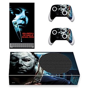 Vanknight Xbox Series S Slim Console Controllers Horror Skin Decals Vinyl Stickers Wrap for Xbox Series S Console Michael