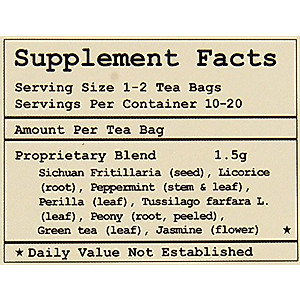 Health King Medicinal Teas Lung Pacifier Herb Tea Bags, 20 Count