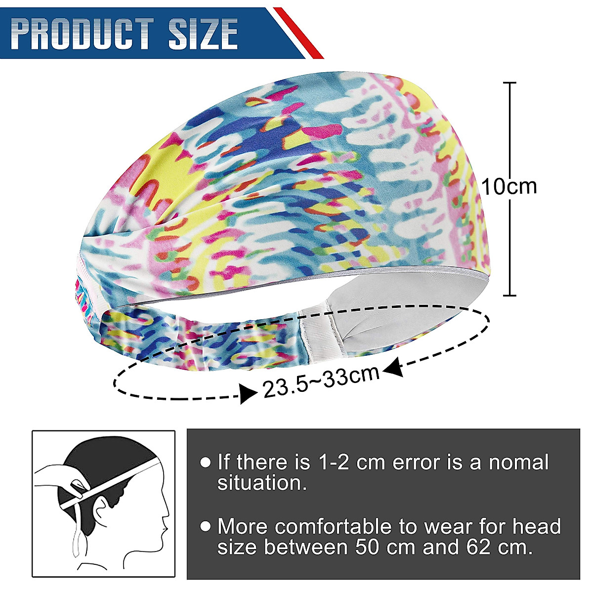 IUGA Headbands for Women, Non-Slip Workout Sweatbands for Running, Sports, Biking, Yoga Headbands for Women, Bike Helmet Friendly Hairbands,Ultra Stretch, 6 Pack