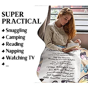 InnoBeta Butterfly Gifts for Women, Girls - Inspirational Butterfly Themed Gifts for Adult - Butterfly Blanket for Birthday, Christmas - Butterfly Blessings - Flannel Plush Blanket - 50"x 65"