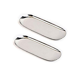 2 Pieces Stainless Steel Towel Tray Storage Tray Fruit Trays Cosmetics Jewelry Organizer,Silver,Oval