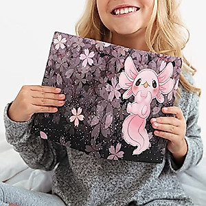 BYCHECAR Axolotl Book Sleeves for Hardcover,Stretchable Book Covers Cherry Blossom Sakura Textbook Protective Covers Washable Reusable