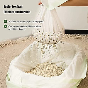 Tylulikaty Cat Litter Box Liners, 35 Count Cat Litter Bags Kitty Sifting Litter Liners Pet Cleaning Supplies with Durable Drawstring Contains 30 Screening Bags with Holes + 5 Non-porous Screening Bag (37" x 18")