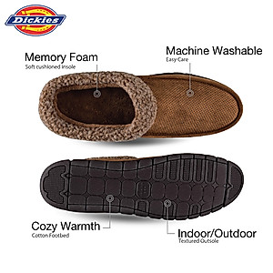 Dickies Men's Open and Closed Back Memory Foam Slippers with Indoor/Outdoor Sole, Medium Tan, Large