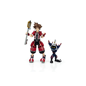 KINGDOM HEARTS Official Exclusive Action Figure - 2-Pack Valor Form Sora & Heartless Soldier - Collectible Replica Figurine Toy for Game Franchise Fans - Statue Set Gift - Licensed Disney Merchandise
