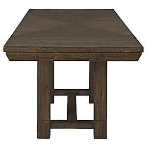 Signature Design by Ashley Dellbeck Casual Rectangular Dining Extension Table, Seats up to 8, Dark Brown