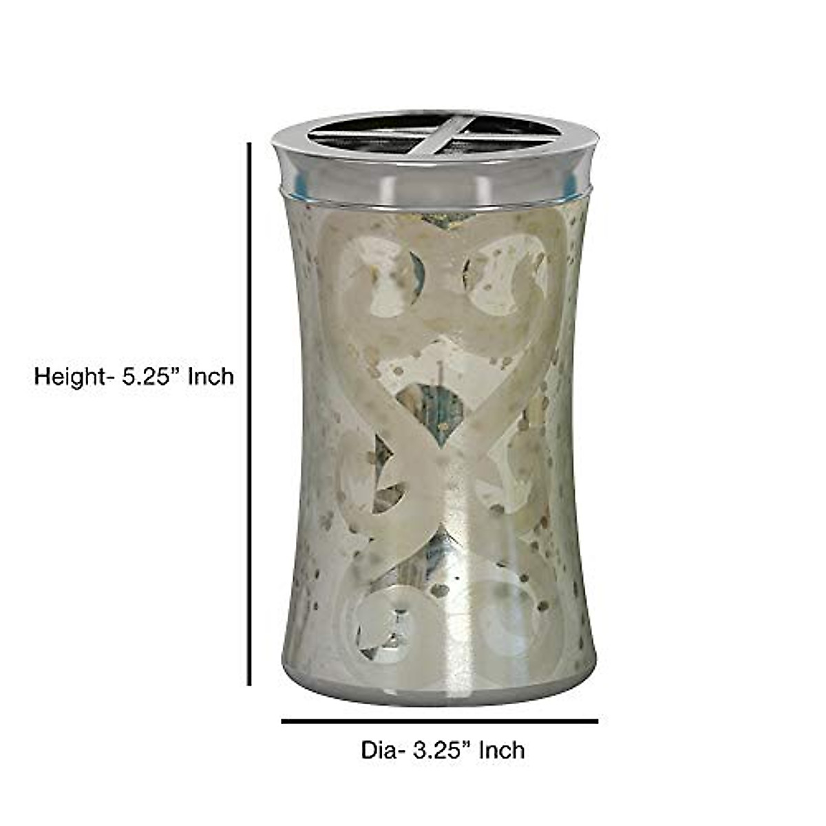 nu steel 7-Piece Mercury Glass Bathroom Accessory Set, Patchwork, Mercury/Shiny