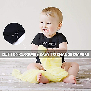 SOBOWO My Aunt Loves Me Baby Clothes Funny Baby Bodysuits Pregnancy Announcements Onsies Romper Jumpsuits for Newborn Boys Girls 0-6 Months (3-6 Months, My Aunt Loves Me Black)