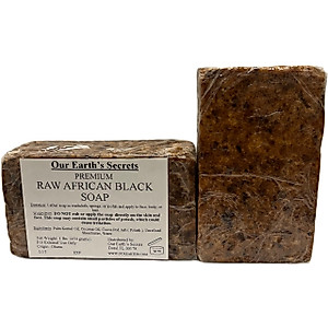 Our Earth's Secrets Raw African Black Soap, 1 lb.