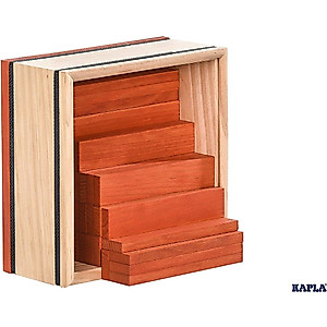 KAPLA 40 Squares Orange - Wooden Construction Set - 40 Orange Colored Building Planks - for Ages 3+