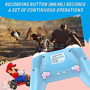 Bluetooth Controller for Switch/Mac/PC/Steam/Mobile Phone/iOS/Android//TV/iPad/Table/Apple Arcade MFi Games, Switch Pro Controller Wireless with Adjustable Dual Motion,Turbo,Macros,6-Axis,Wake Up