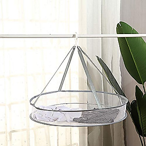 Qtopun Foldable Hanging Mesh Dryer, Sweater Drying Rack Single-Layer Flat Clothes Drying Net Laundry Hanging Mesh Rack for Underwear Lingerie Toy Herb
