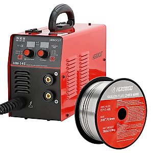 145Amps Mig Welder, 110V Mig Welding Machine & Gasless Flux Core Mig Wire, Mild Steel E71TGS 0.035'' Diameter, 2-Pound Spool