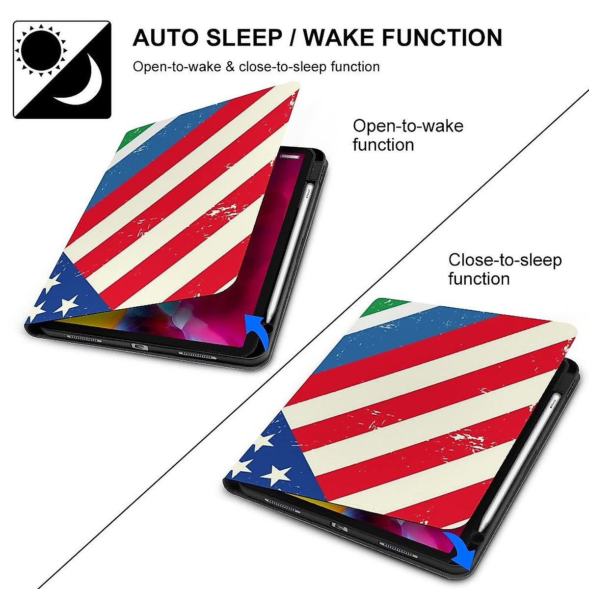American South Africa Flag Protective Case with Soft Back Smart Stand Case Cover with Pencil Holder Compatible with IPAD Pro 2020 （11in）