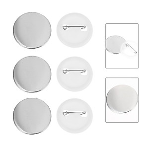 SEWACC 100 Sets Transfer Blank Badge Button Pin Supplies Metal Round Button Parts Large Pin Button Badge Button Badge Parts Badge Making Supplies Labels Badge Craft Jewelry Photo Alloy