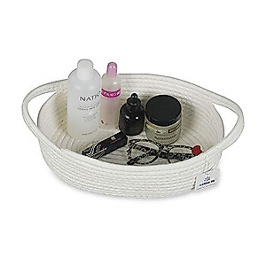 ICEBLUE HD White Cotton Rope Storage Basket Hand Towels Basket Cloth Material Organizer Cat Basket